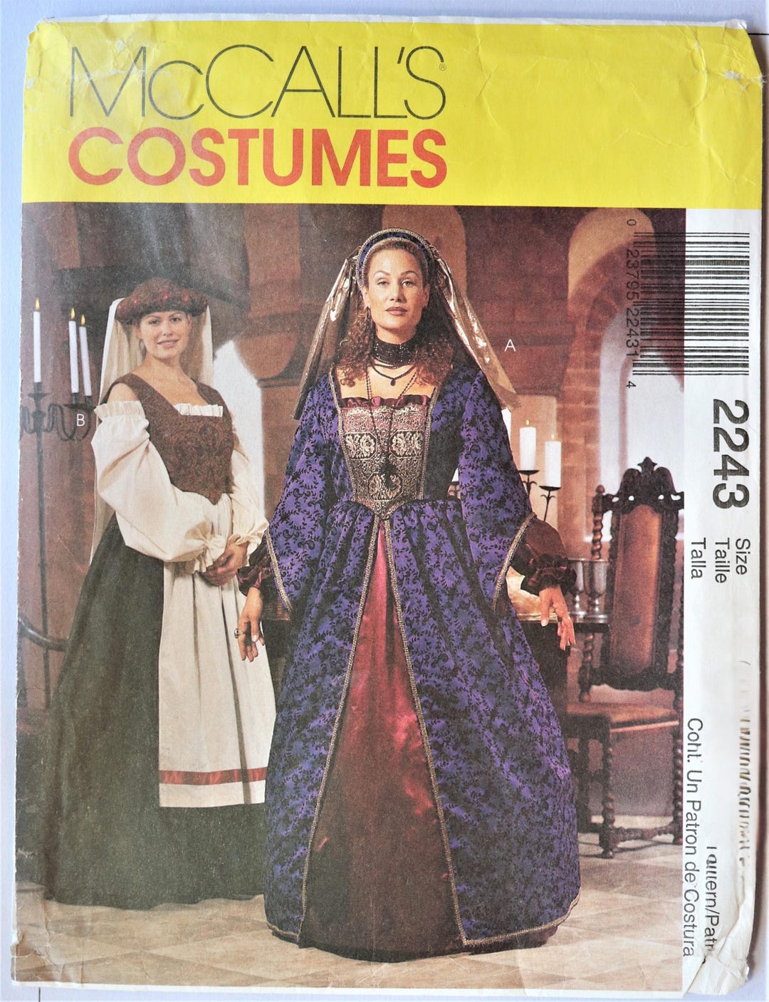 Mccall's 2243. Renaissance Costume Pattern. Women's Renaissance Queen ...