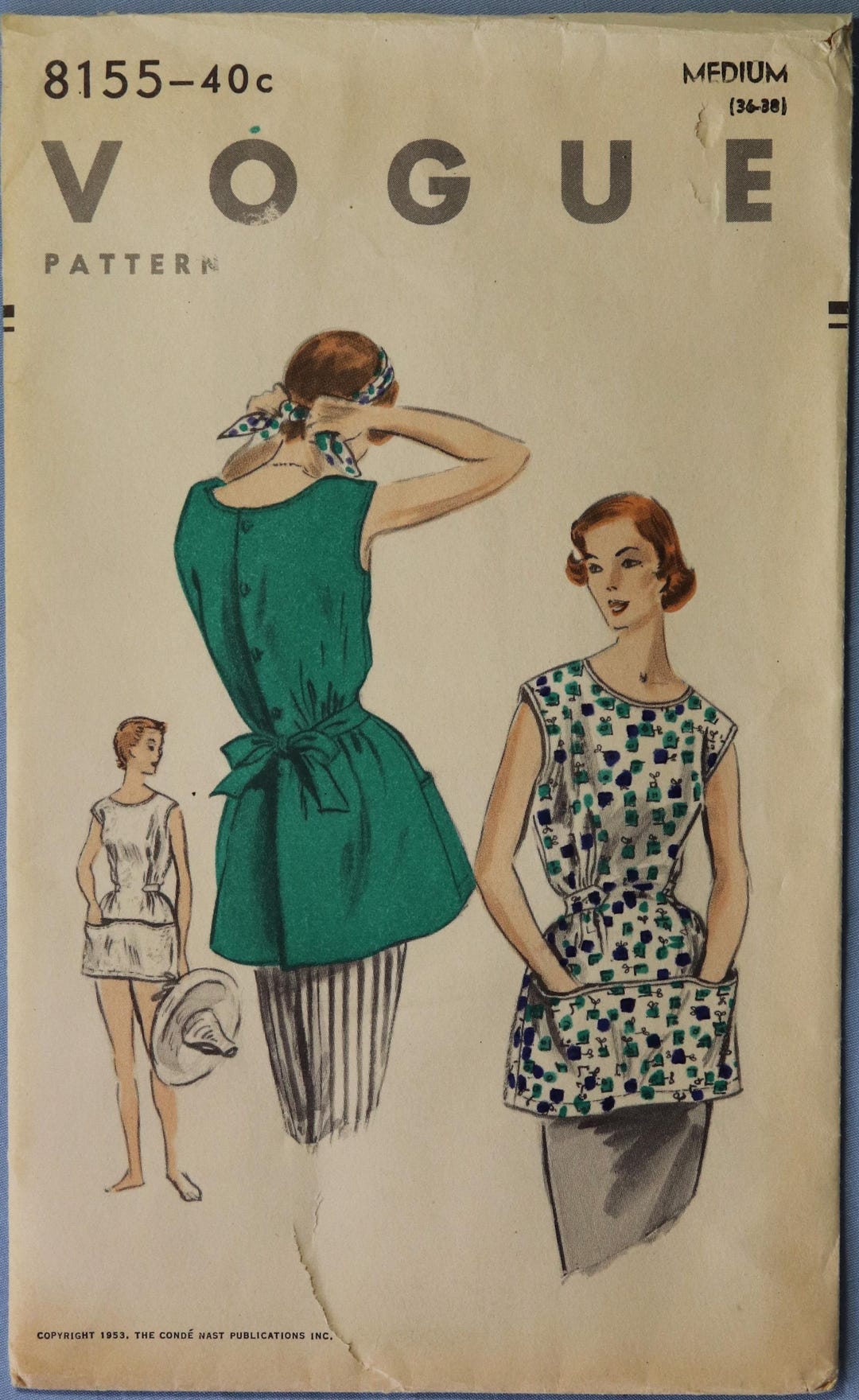 Vogue 8155. Vintage 1953 Cobbler Apron Pattern. Misses Cobbler Apron ...