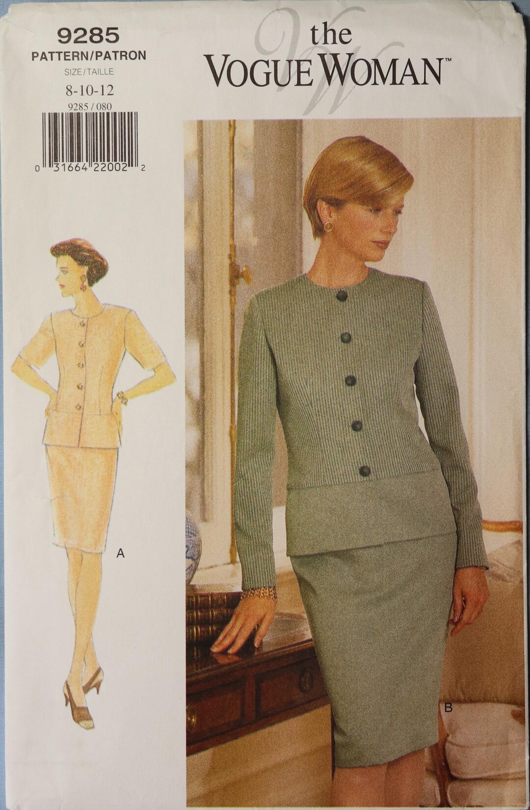 Vogue 9285. Misses Top and Skirt Pattern. Button Top With Peplum and ...