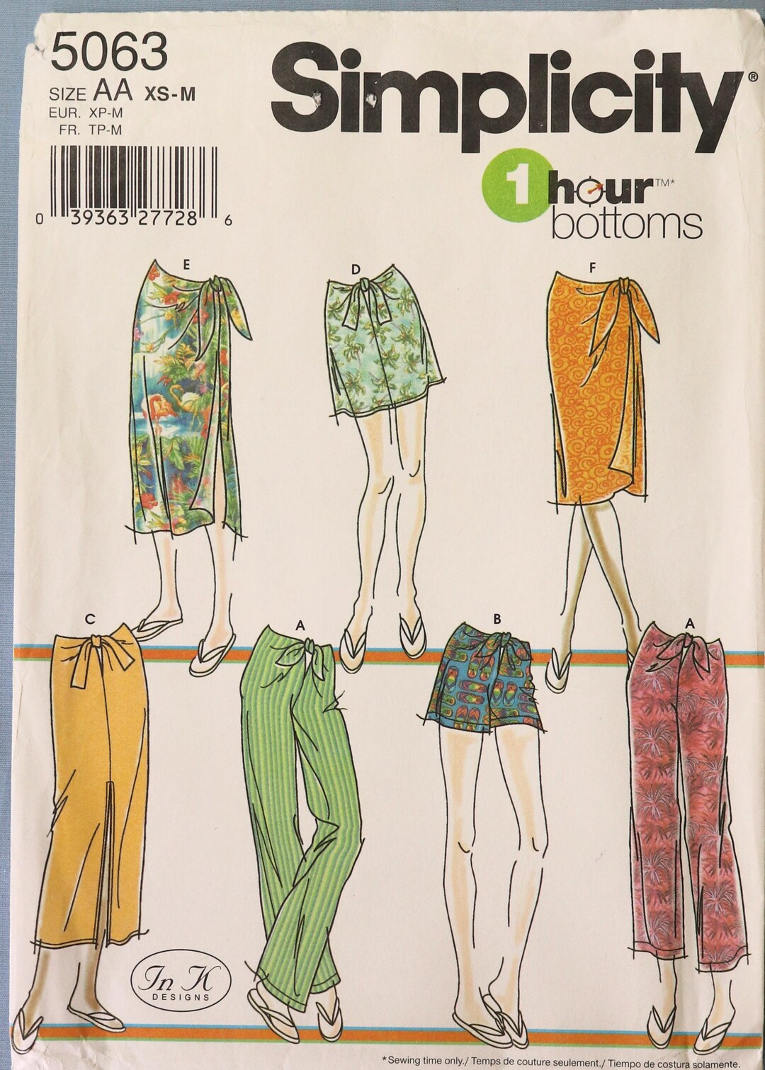 Simplicity 5063. Misses Sarong Skirt, Pants, Capris and Shorts Pattern ...