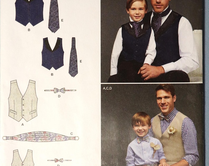 Simplicity 8023. Men and Boys Vest, Ascot, Bow Tie and Cummerbund ...