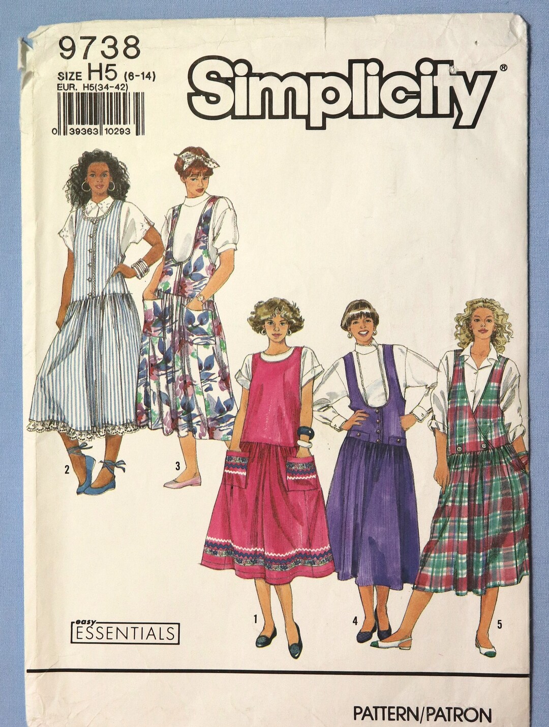 Simplicity 9738. Misses Jumper Pattern. Loose Fit Drop Waist Maxi ...