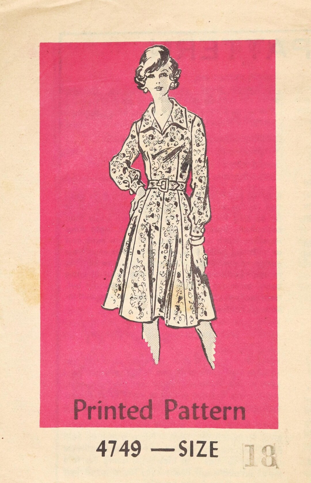 Mail Order Dress Pattern. Pattern Department 4749 Dress Pattern. Women ...