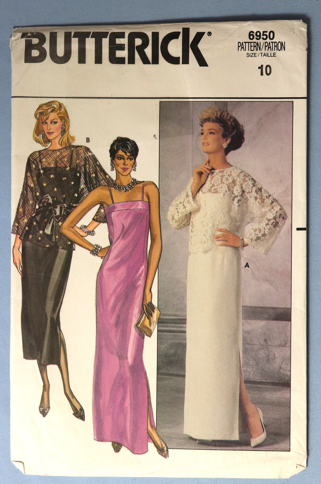 Butterick 6950. Misses Evening Gown Pattern. Slip Dress With Top ...