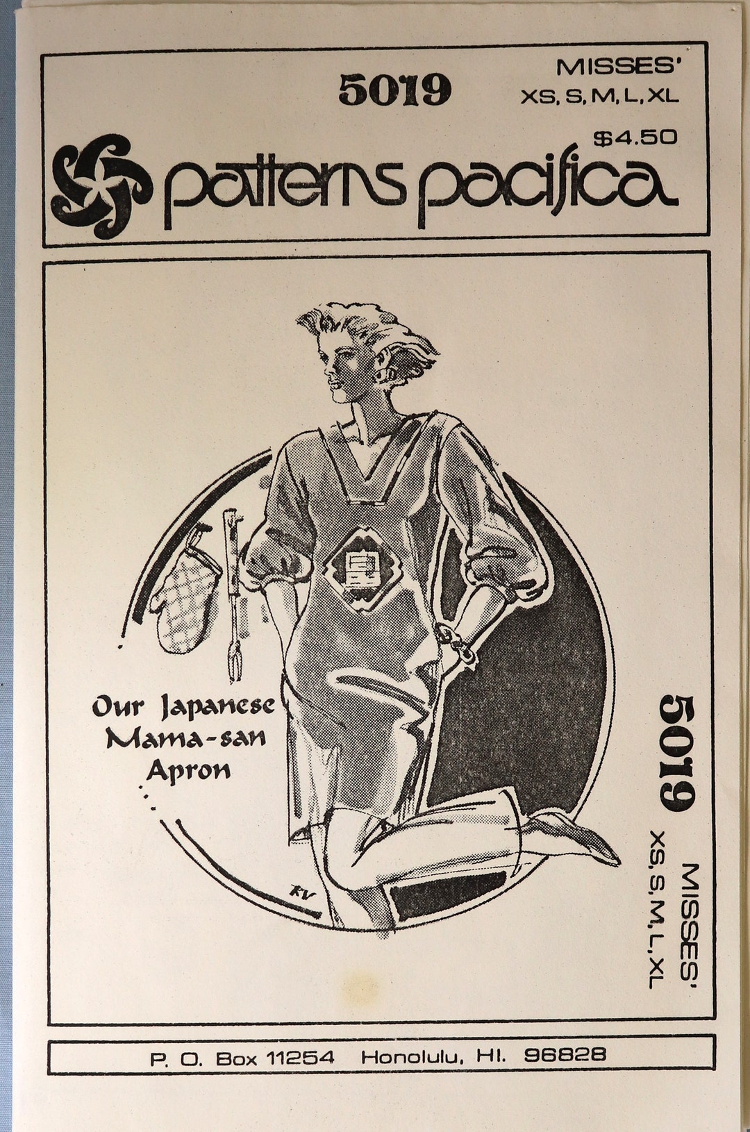 Pattern Pacifica 5019. Japanese Smock Apron Pattern. Japanese Back Tie ...