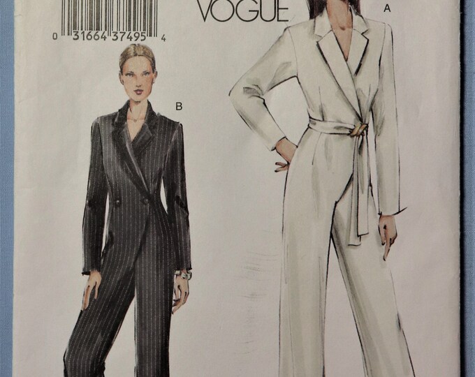 Vogue 7834. Misses Jumpsuit Pattern. Tuxedo Jumpsuit Pattern. Semi Fit ...