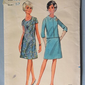 Butterick 4354. Vintage 1960s Dress and Jacket Pattern. A Line Dress ...