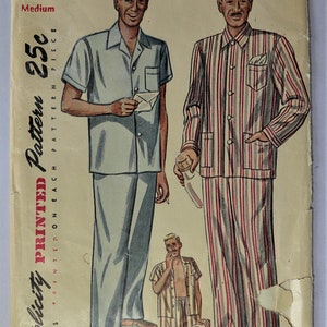 Simplicity 2051. Men's Pajamas Pattern. Vintage 1951 - Etsy