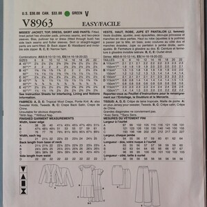 Vogue 8963. Women's Wardrobe Pattern. Women's Jacket, Top, Bias Dress ...