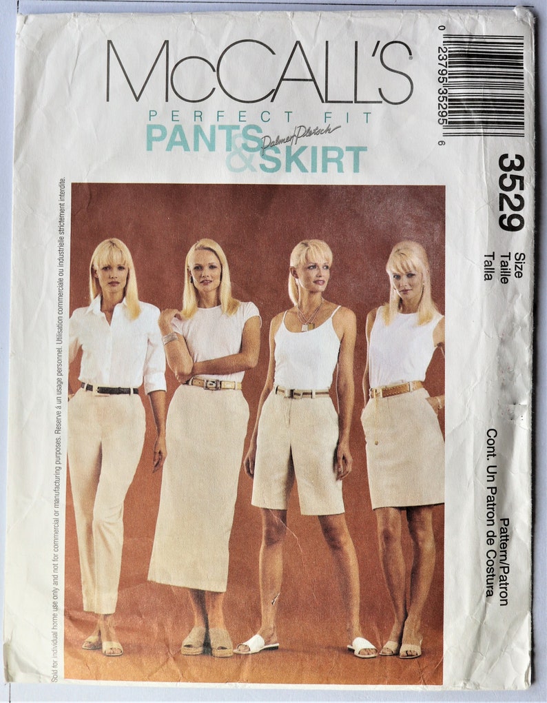 Mccall's 3529. Women's Skirt and Pants Pattern. Palmer - Etsy