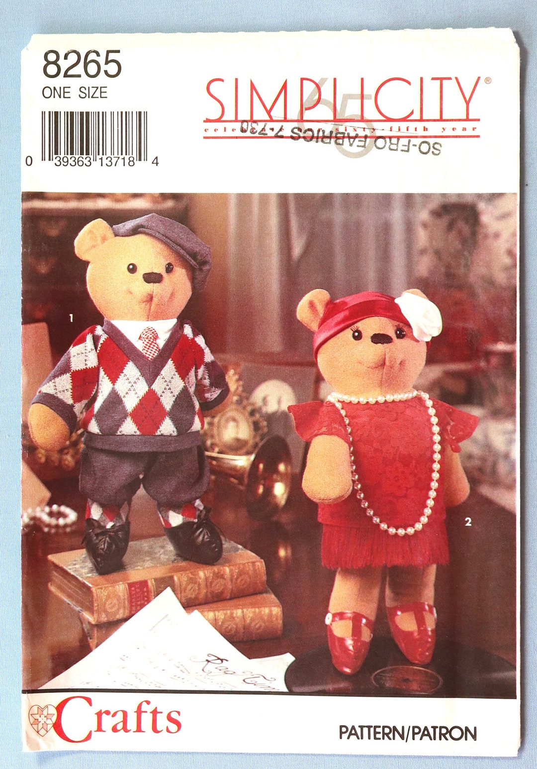 Simplicity 8265. Bears Pattern. Decorative Bears and Clothes Pattern ...