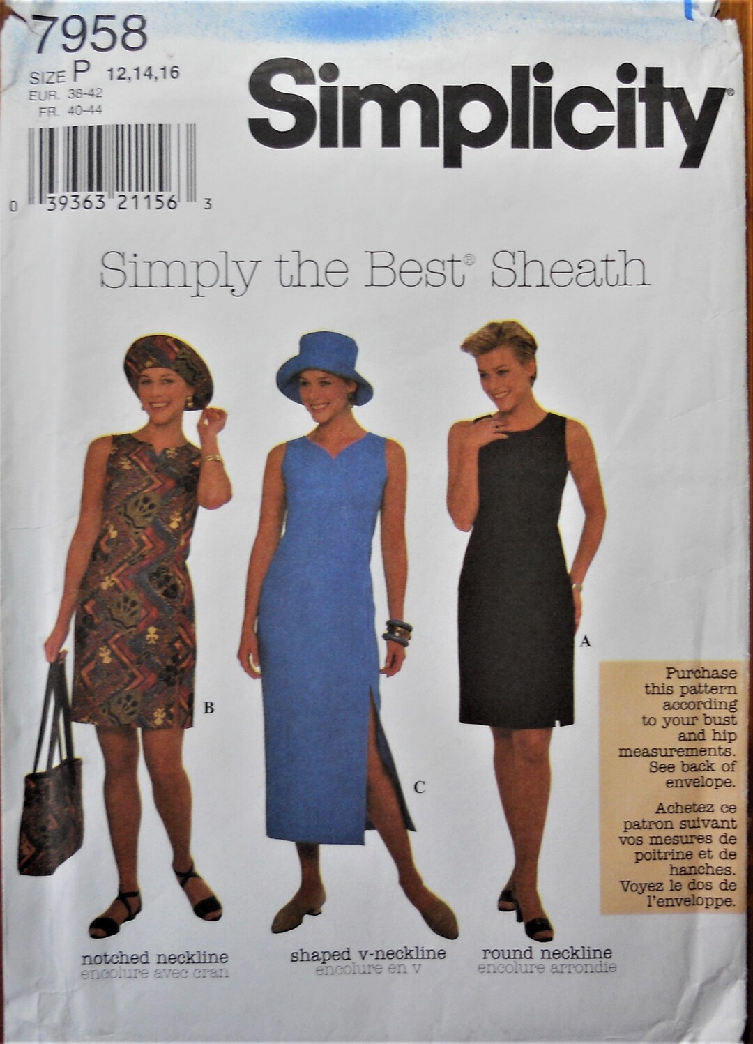 Simplicity 7958. Misses Sheath Dress Pattern. "simply the Best Sheath ...