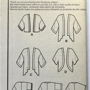 Simplicity 1318. Kimono Jacket Pattern. Loose Fit, Unlined Kimono ...