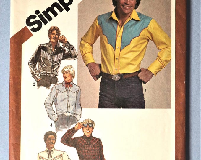 Simplicity 9886. Men's Western Shirt Pattern. Embroidered, Fringed ...