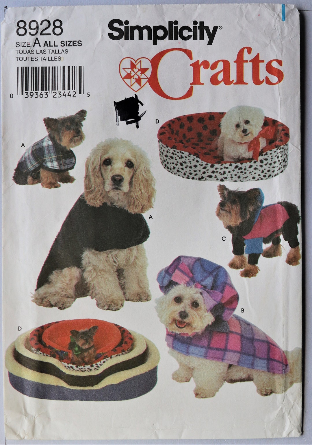 Simplicity 8928. Dog Coat Pattern. Dog Beds Pattern. Dog Winter Coat ...