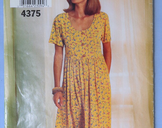 Butterick 4375. Misses Dress Pattern. Easy Sew Loose Fit Maxi Dress ...