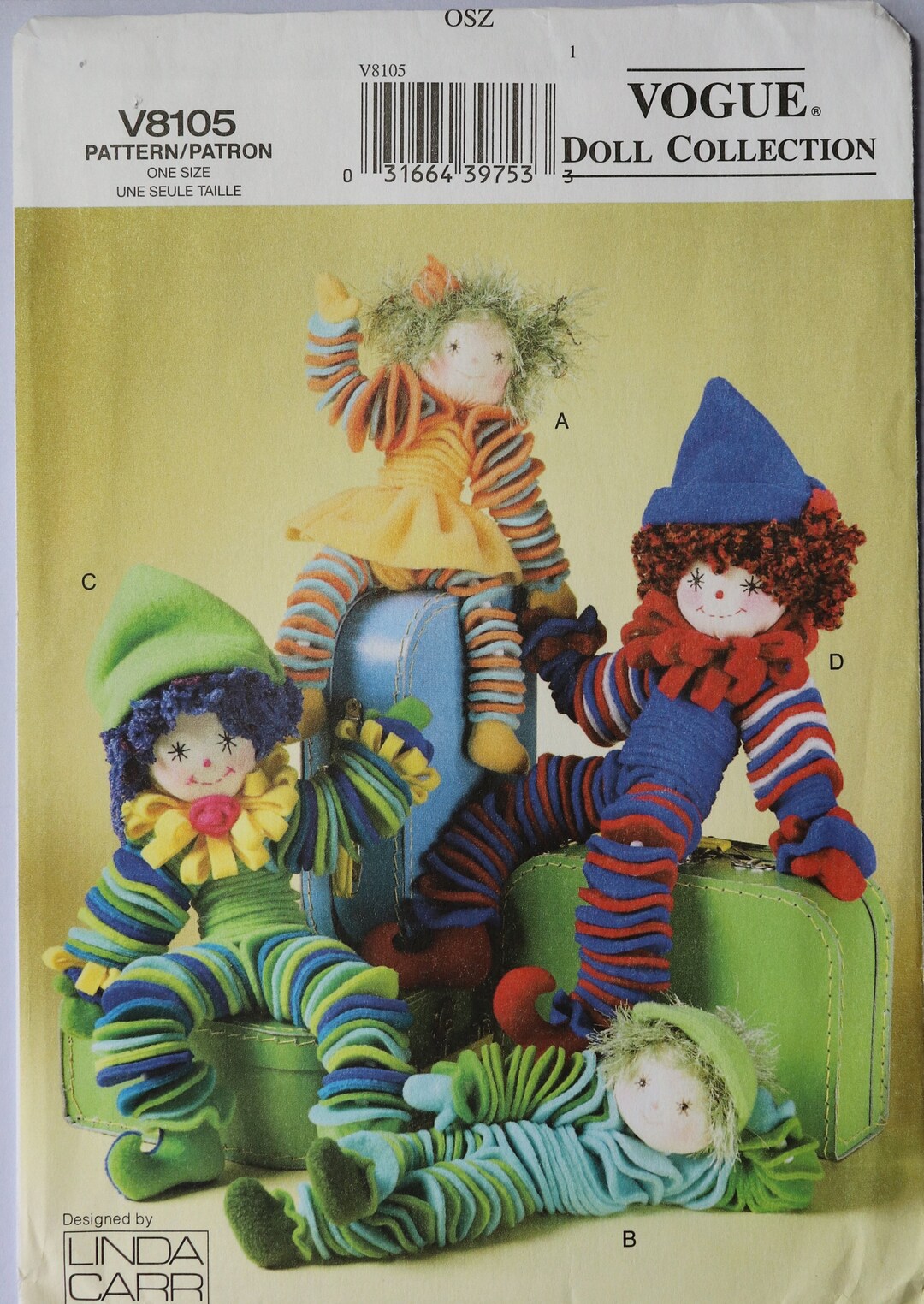 Vogue 8105. Vogue Doll Collection Pattern. Fleece Circle Dolls Pattern ...