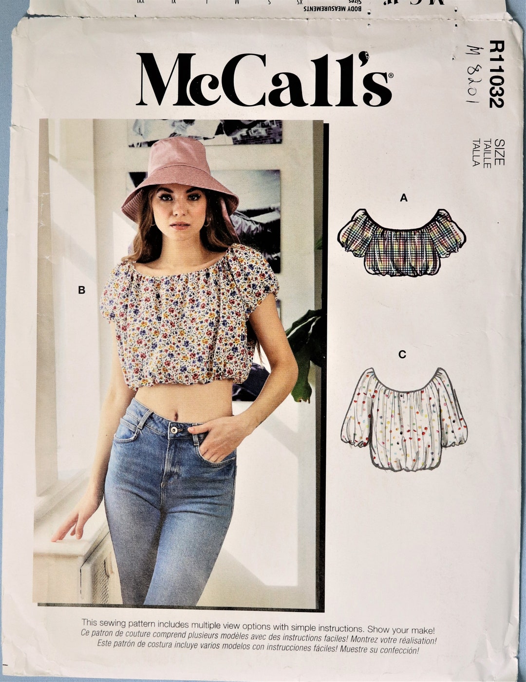 Mccall's 8201. Peasant Top Pattern. off Shoulder Peasant Tops Pattern ...