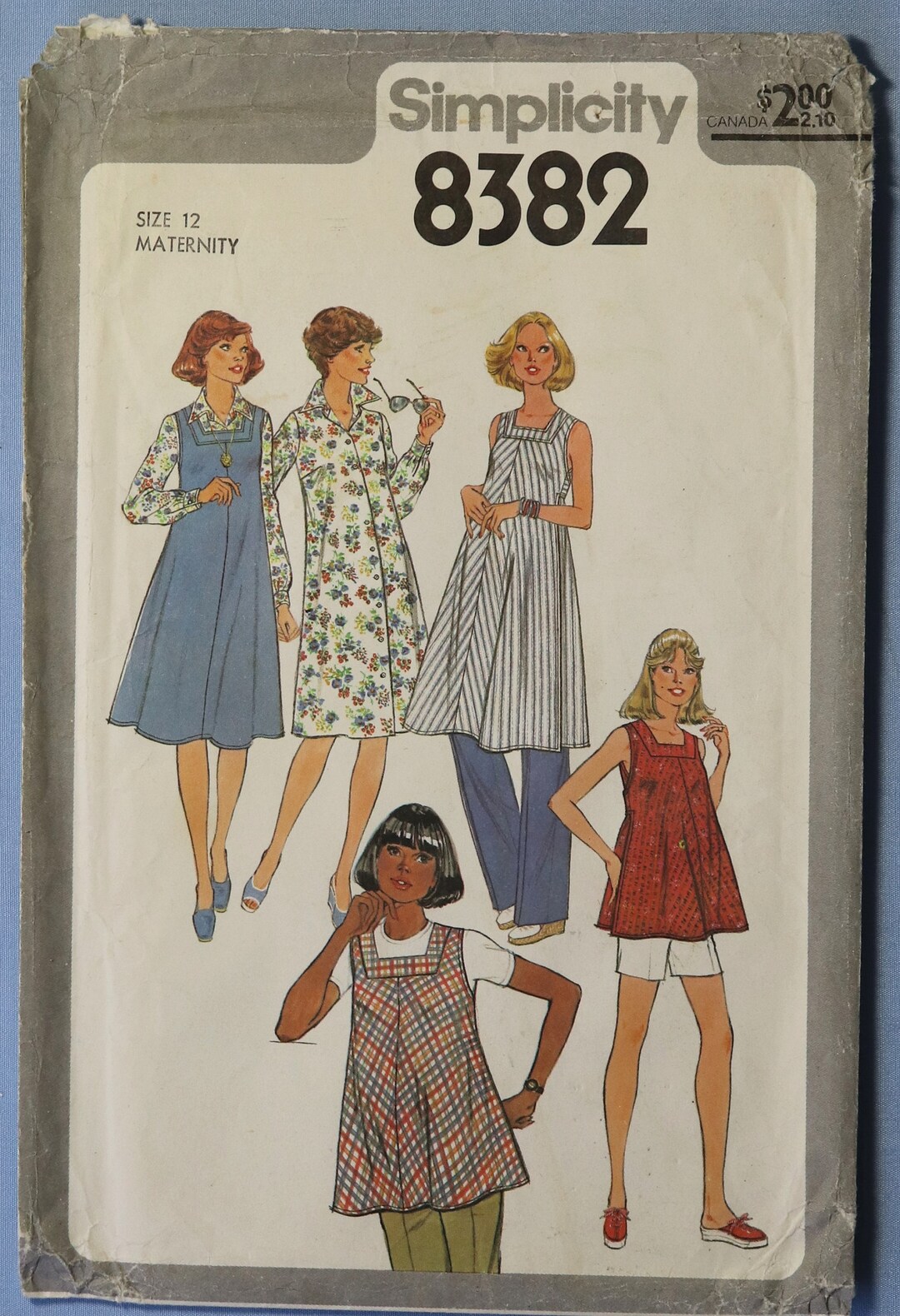 Simplicity 8382. Maternity Dress, Jumper. Top, Pants Pattern. Maternity Sundress, Back Wrap ...