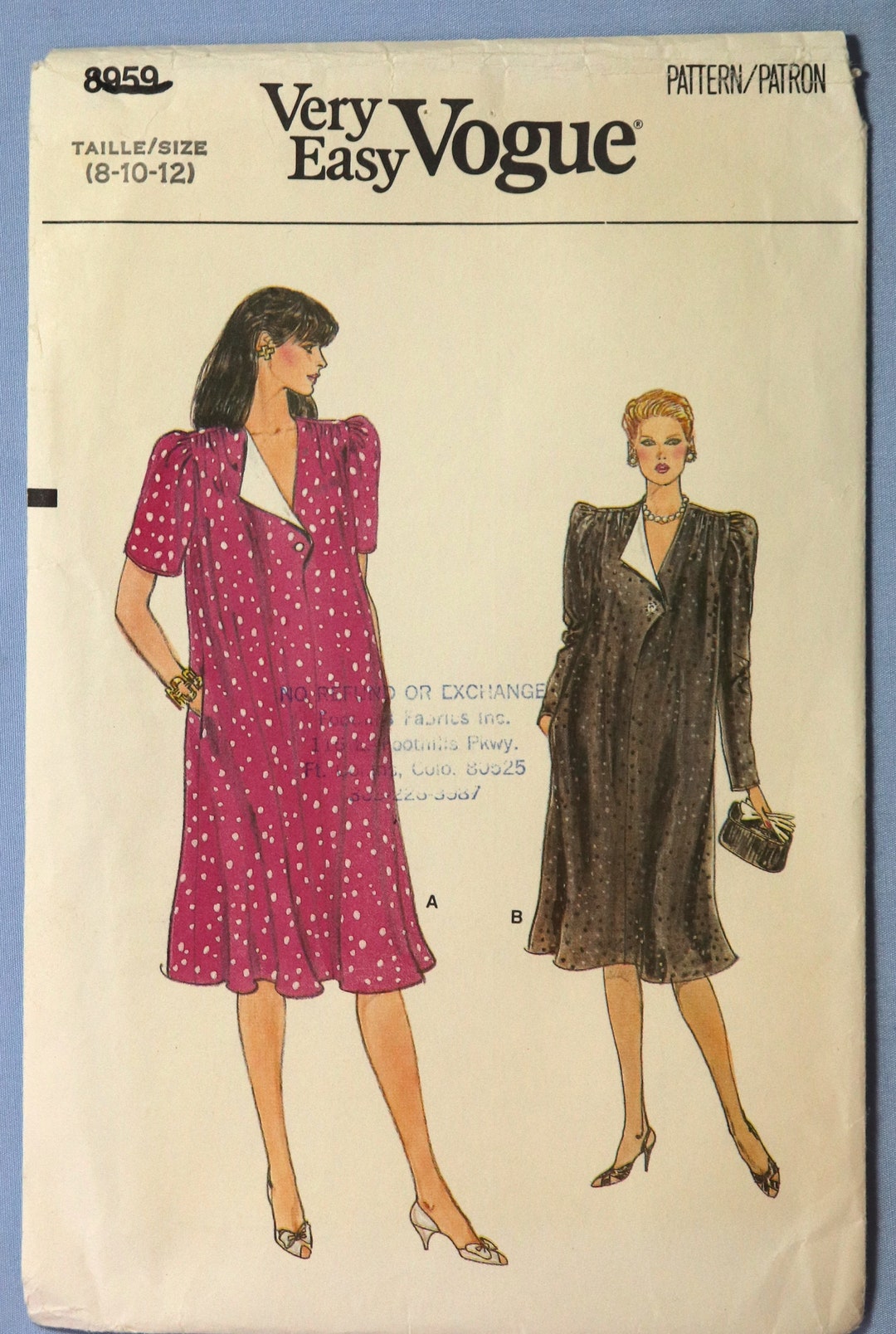 Vogue 8959. Maternity Dress Pattern. Vintage 1980's Special Occasion ...
