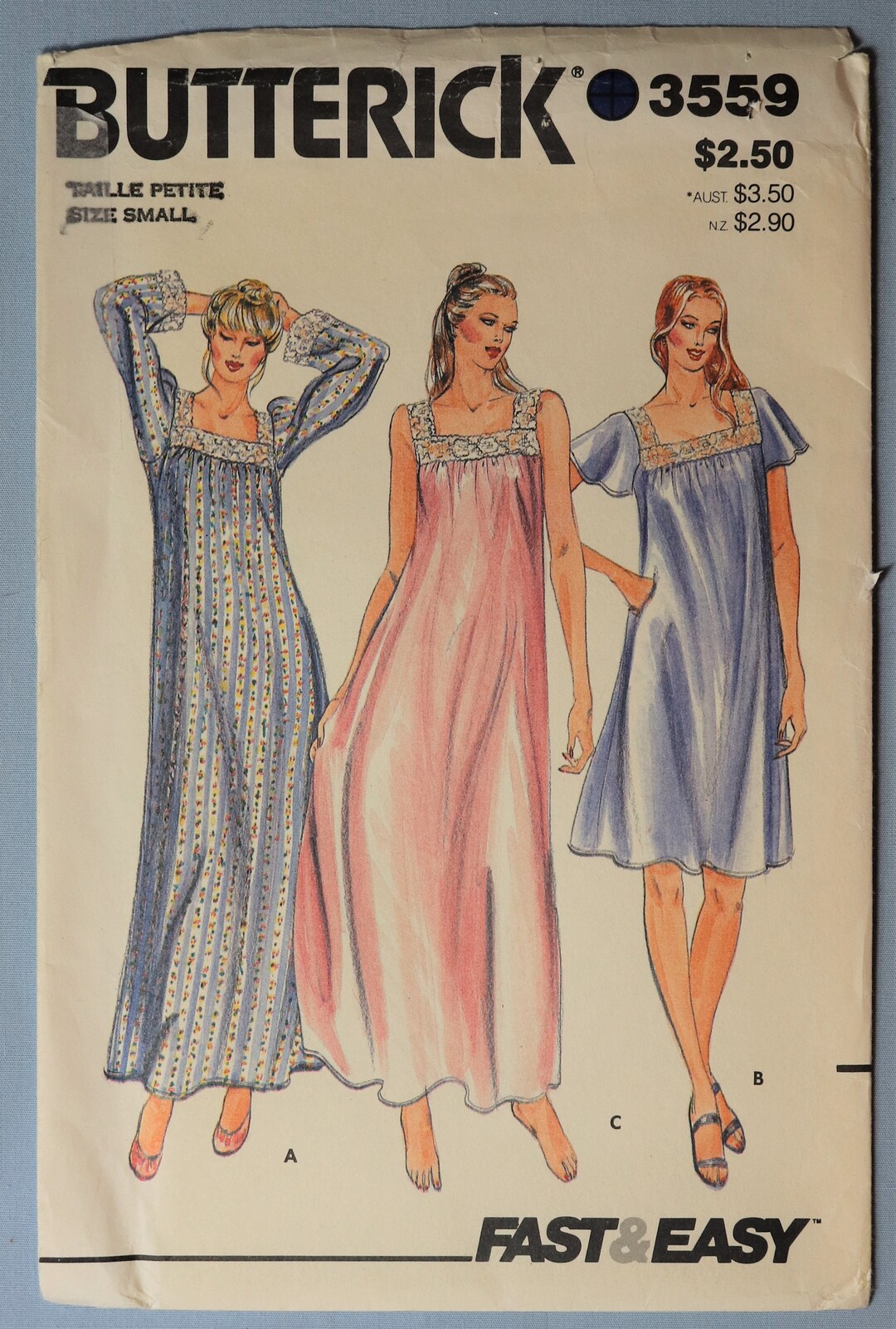 Butterick 3559. Misses Nightgown Pattern. Vintage 1970's Nightgown ...