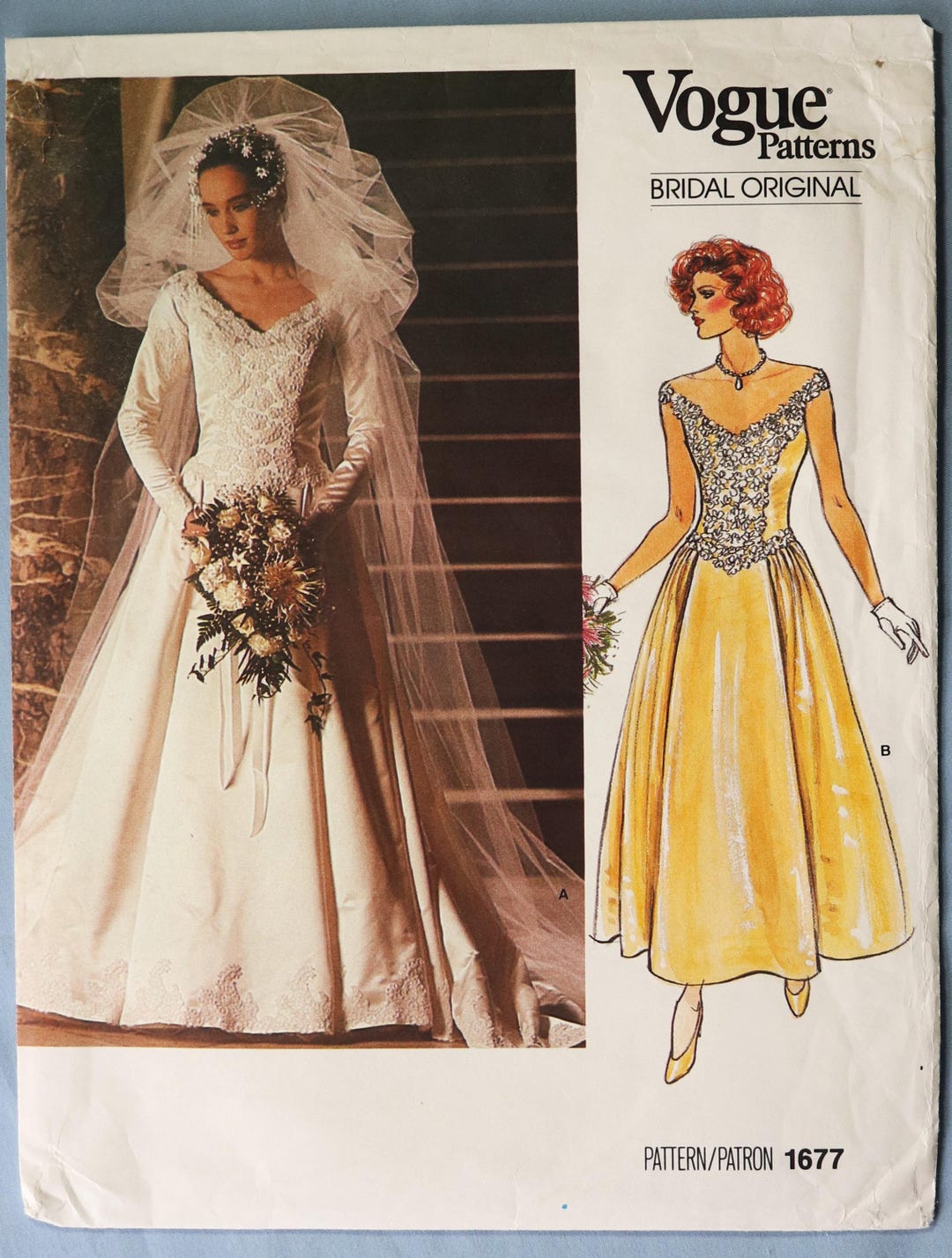 Vogue 1677. Bridal Gown Pattern. Vintage 1986 Formal Bridal Gown ...