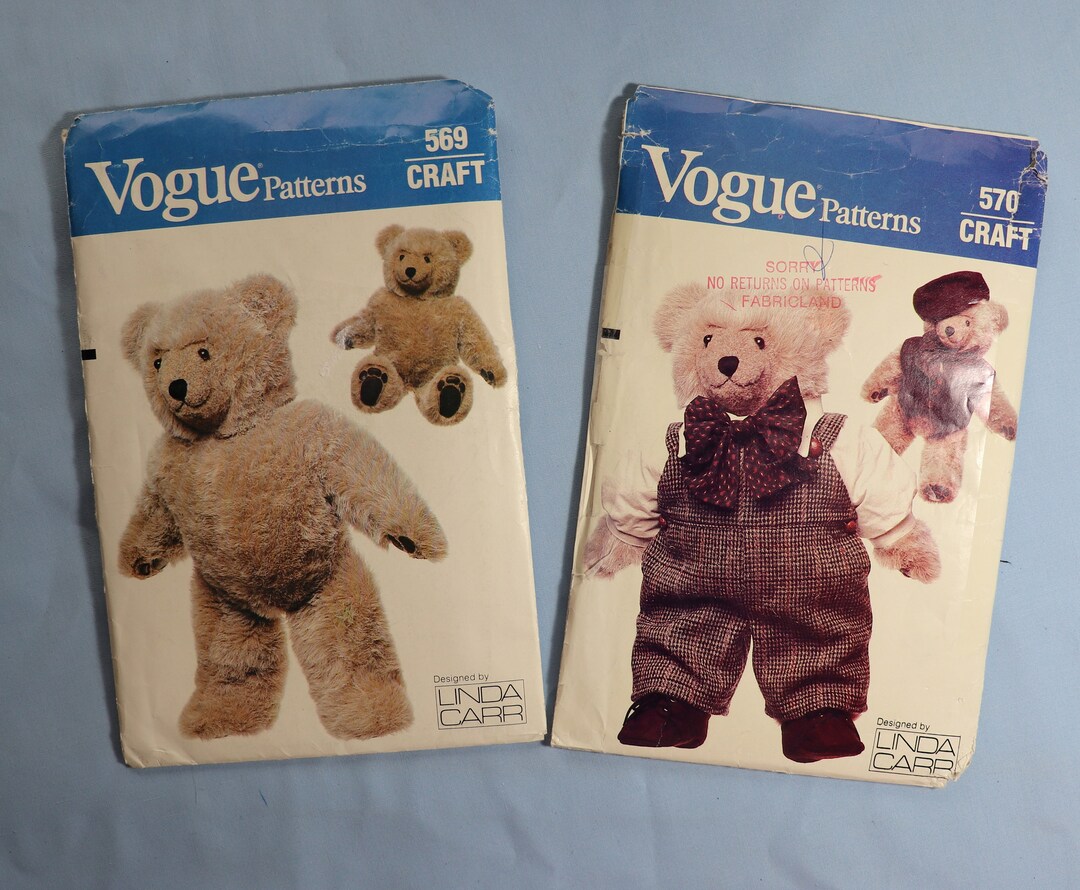 Vogue 8658. Vogue 8659. Teddy Bear Pattern. Memory Bear Clothes Pattern ...