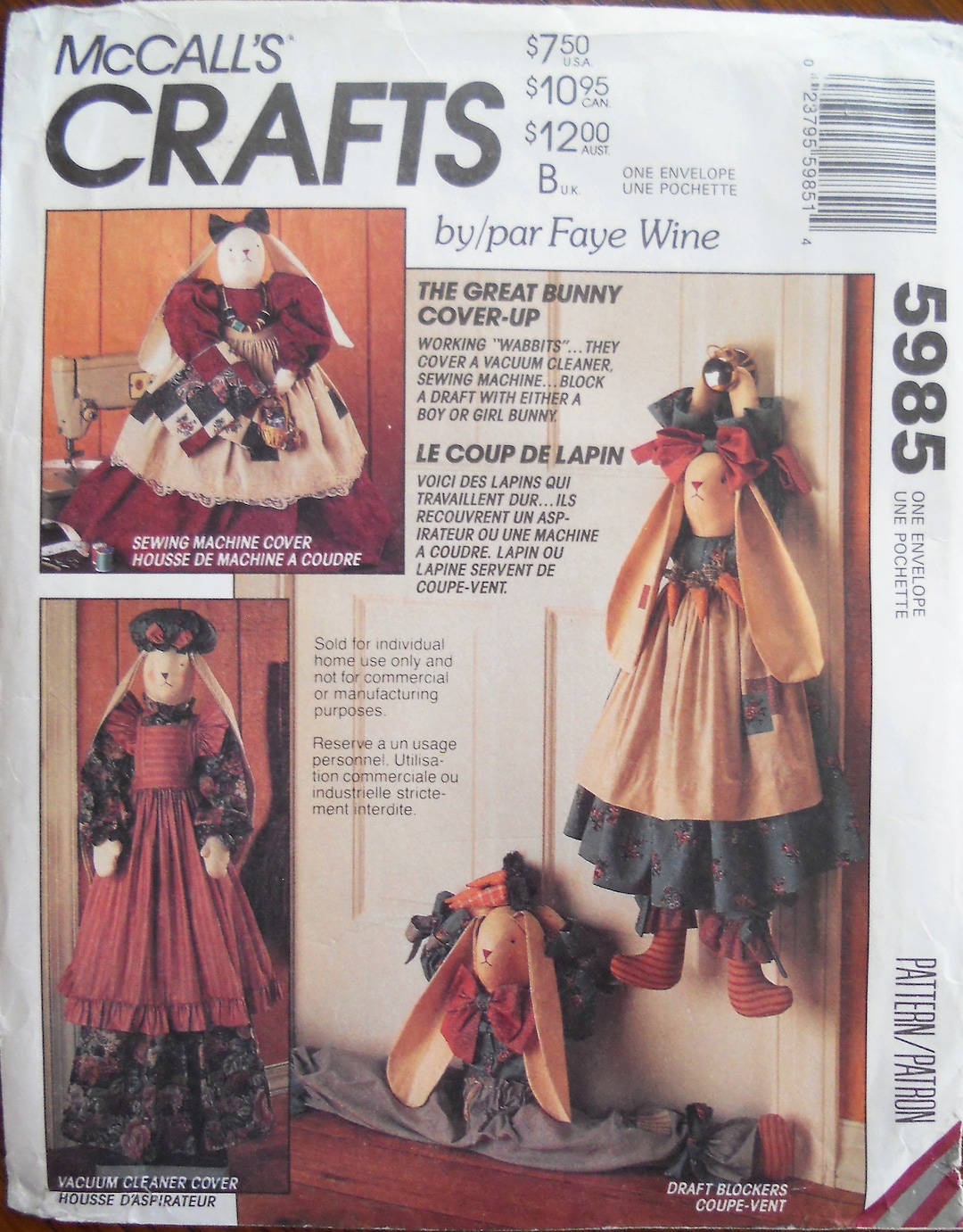 Mccall's 5985. the Great Bunny Cover up by Faye Wine. Bunny Door Draft ...