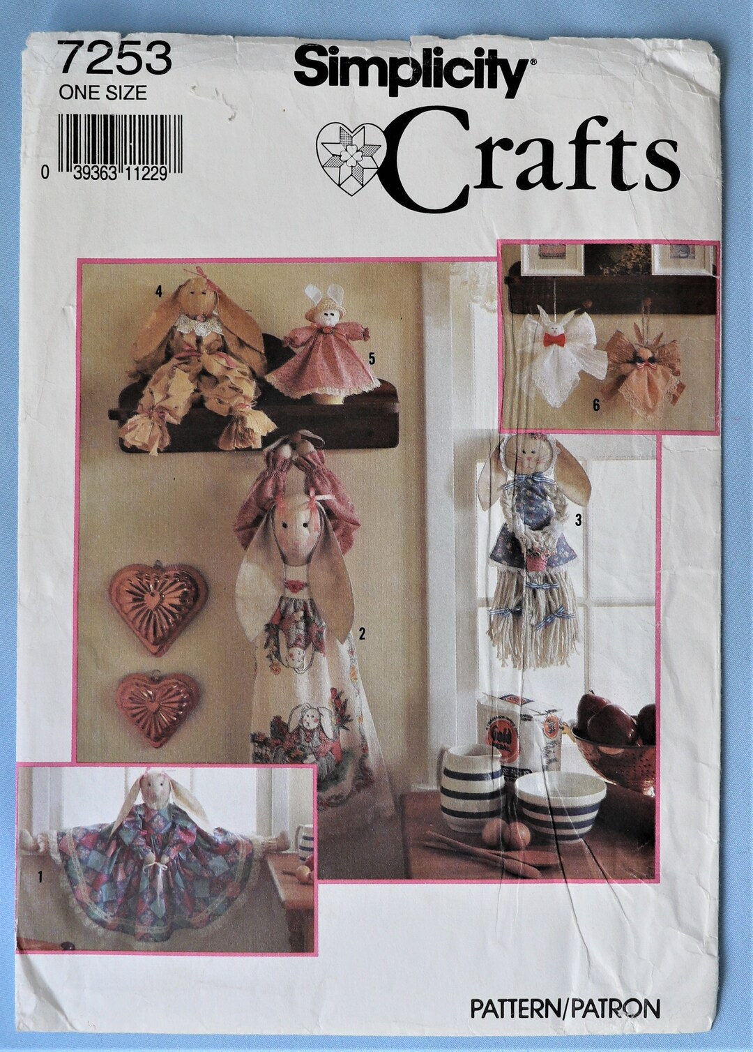 Simplicity 7253. Bunny Bazaar Items Pattern. Stuffed Rag Bunny Doll ...