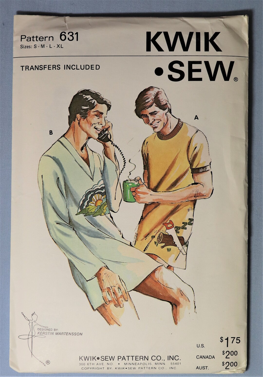 Kwik Sew 631. Nightshirt Pattern. Vintage 70's Men's Knit Nightshirt ...
