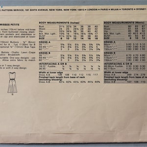 Butterick 4388. Misses Dress Pattern. Vintage 1970's Peasant Dress ...