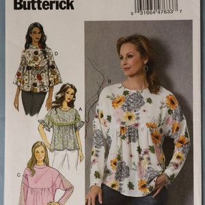 Butterick 6593. Women's Tops Pattern. Loose Fit Pullover Tops Pattern ...