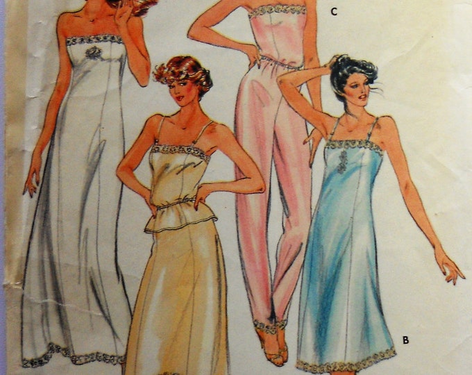 Butterick 3434. Misses Slip Pattern. Lingerie Pattern. Slips, Strapless ...