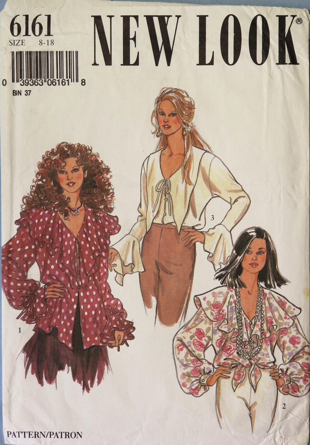 New Look 6161. Misses Blouse Pattern. Vintage 1980s Peasant Blouse With ...