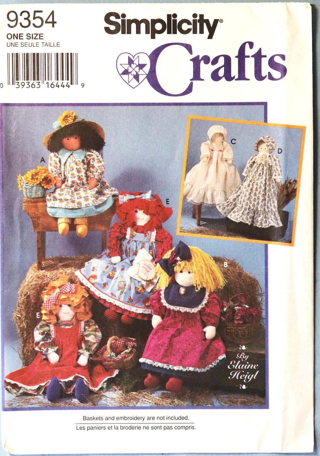 Simplicity 9354. Rag Dolls and Clothes Pattern. Country 22 Inch Fabric ...