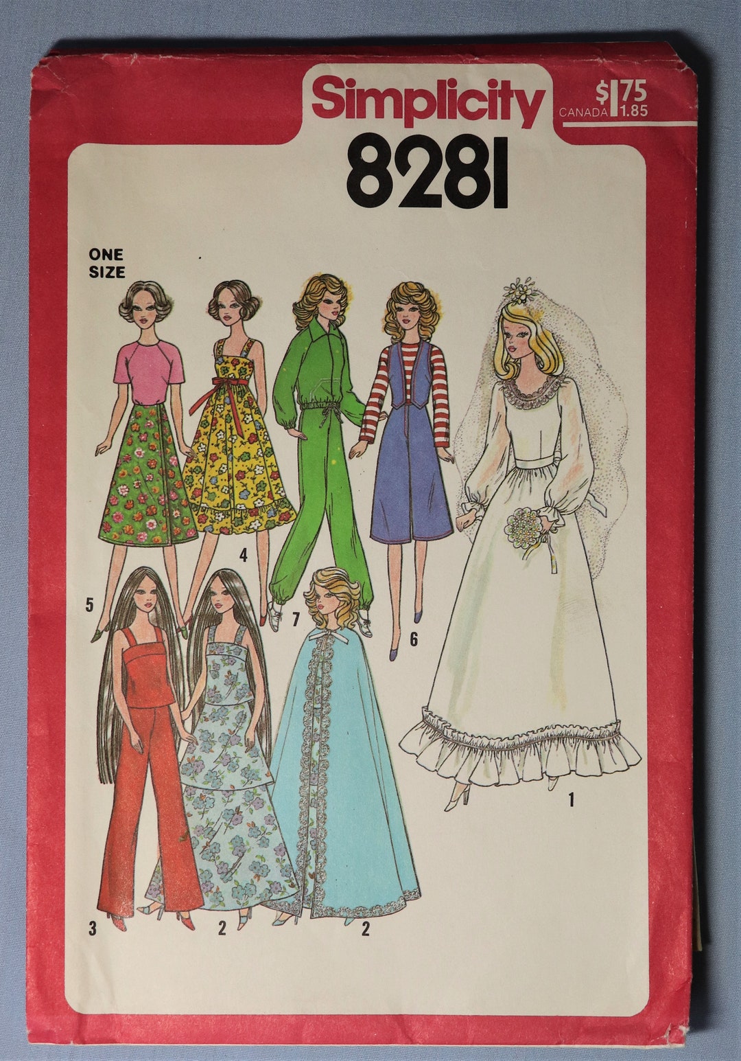 Simplicity 8281. Doll Clothes Pattern. Vintage 1978 Fashion Doll 11 or ...