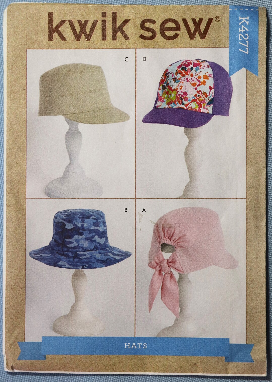 Kwik Sew 4277. Adult and Child Hats Pattern. Bucket Hat, Brim Hat, Sun ...
