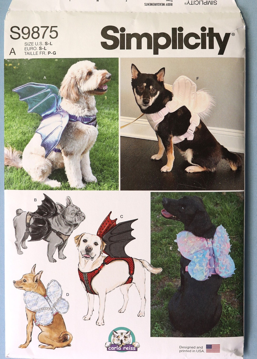 Simplicity 9875. Dog Harness With Wings Costume Pattern. Dog Wings ...