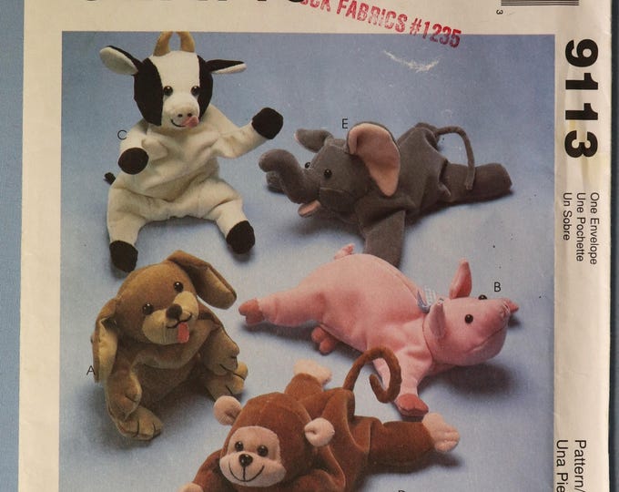 Mccall's 9113. Bean Bag Animals Pattern. Bambini Bean Bag Elephant ...