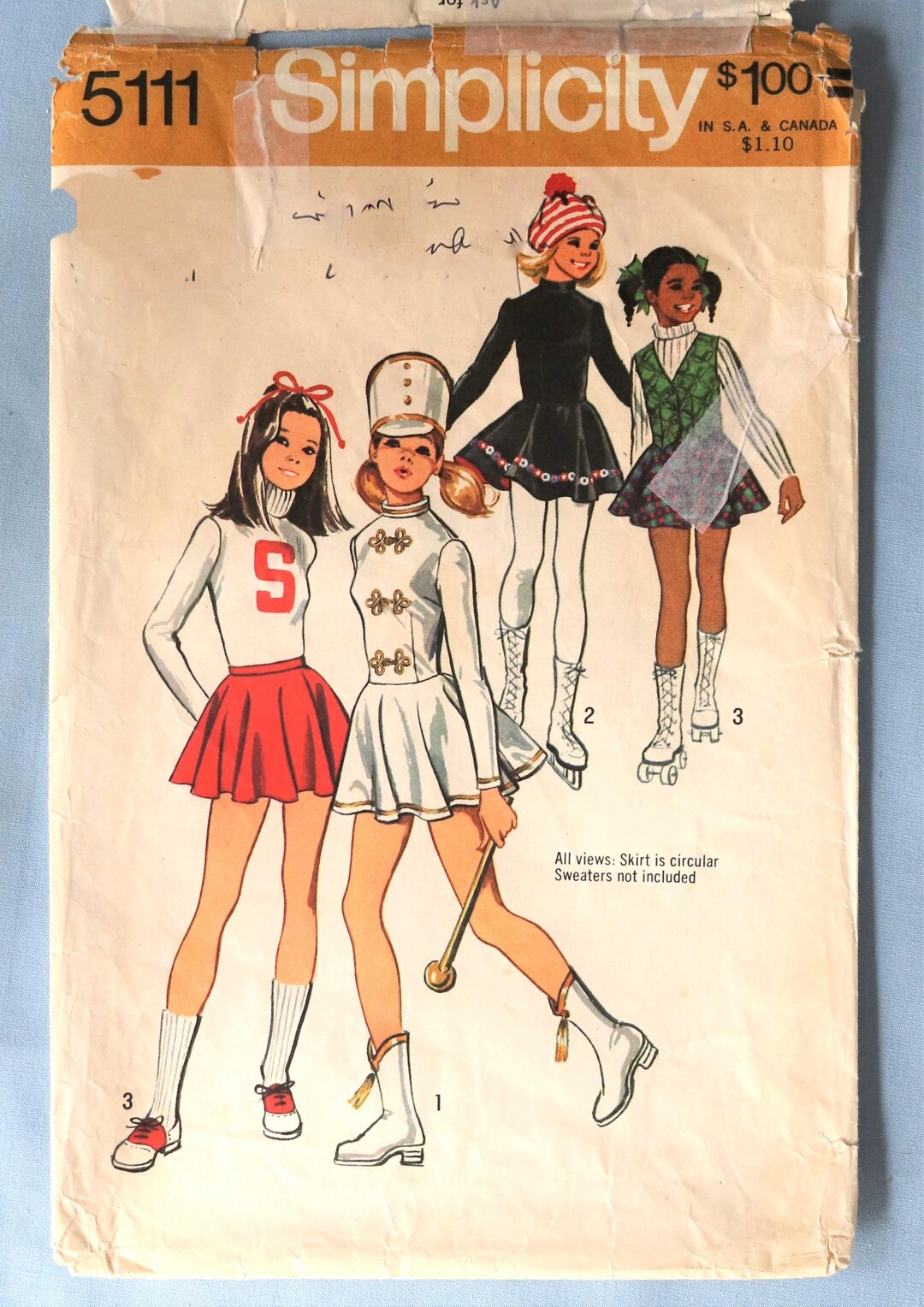 Simplicity 5111. Cheerleader, Majorette and Skating Costume Pattern ...