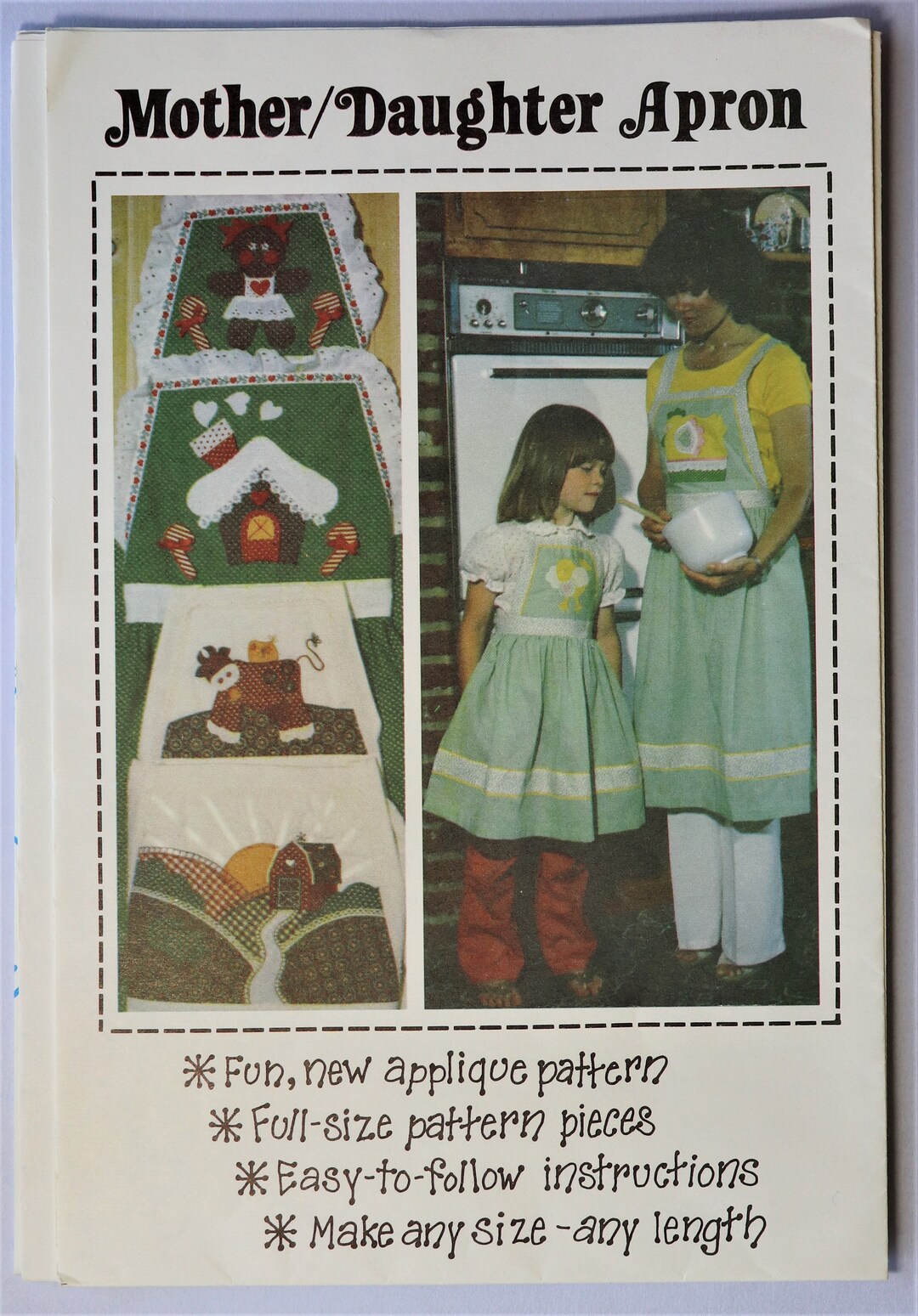 Apron Pattern. Patch Press Apron Pattern. Vintage 1979 Mother Daughter ...