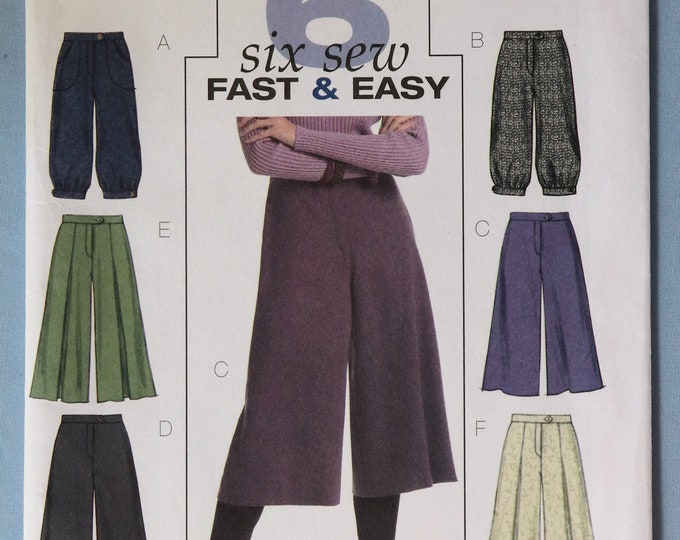 Butterick 4861. Misses Pants Pattern. Gaucho Pants, Plus Four Pants ...