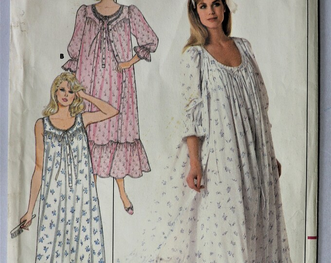 Butterick 4864. Misses Nightgown and Robe Pattern. Vintage 1987 Eileen ...
