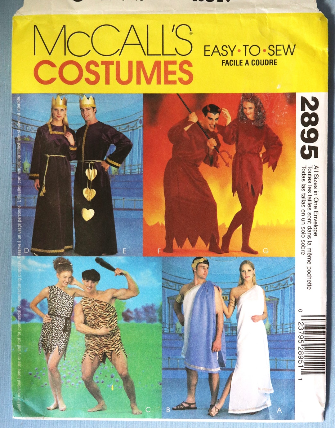Mccall's 2895. Adult Costumes Pattern. King and Queen of Hearts ...