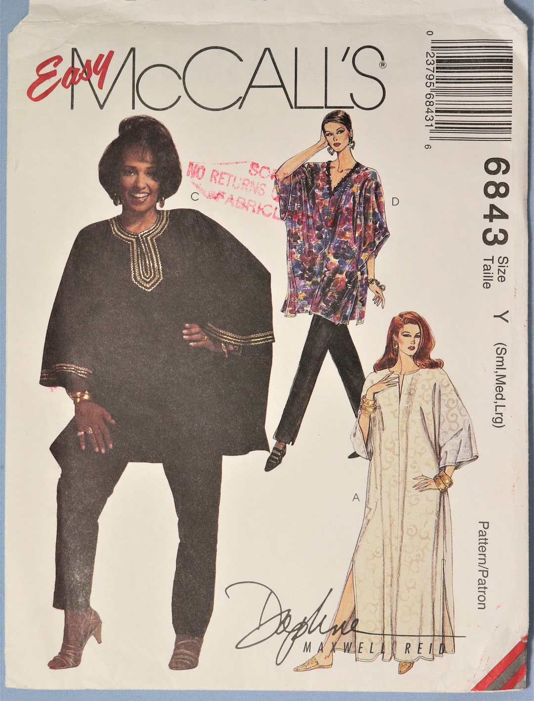 Mccall's 6843. Caftan, Tunic and Pants Pattern. African Loose Fit ...