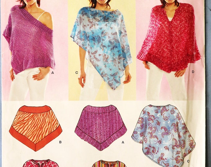 New Look 6488. Misses Poncho Pattern. Easy Ponchos Pattern. Knit off ...