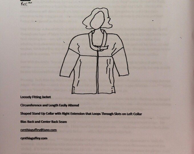 Cynthia Guffey J-5054 Jacket Pattern. Misses Loose Fit Jacket Pattern ...