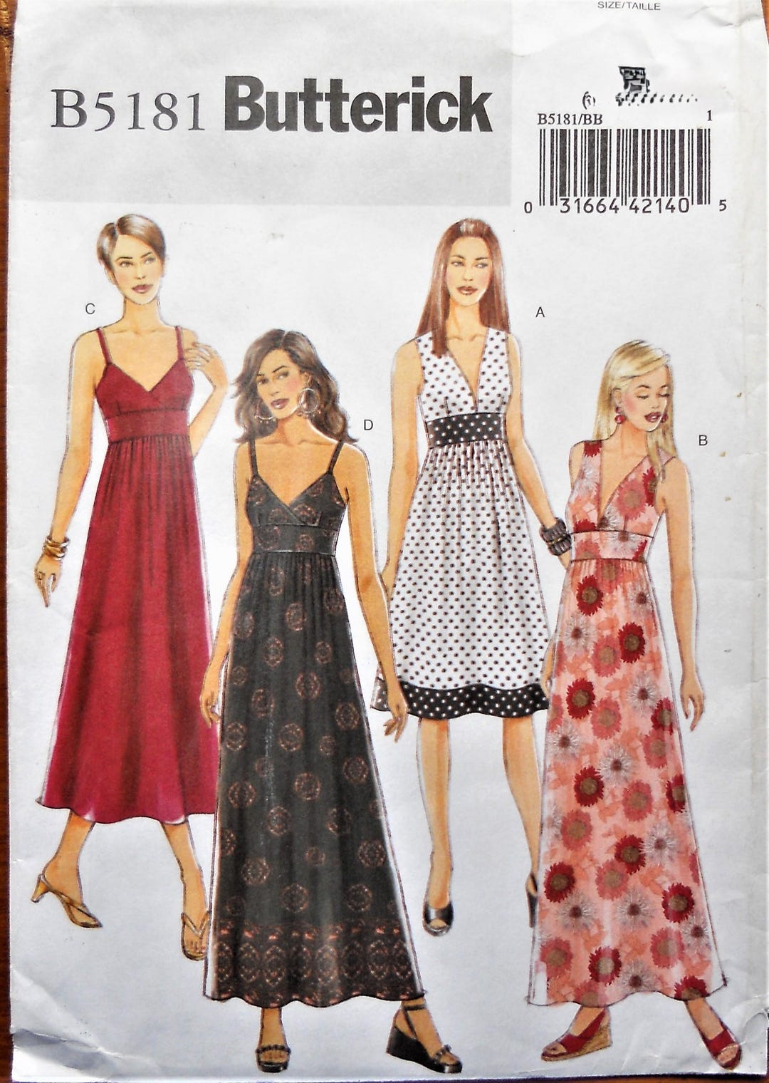 Butterick 5181. Misses Dress Pattern. Slip Dress Pattern. Sun Dress ...