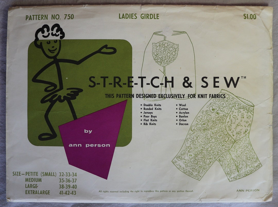 Stretch and Sew 750. Misses Girdle Pattern. Vintage 1967 Girdle Pattern ...