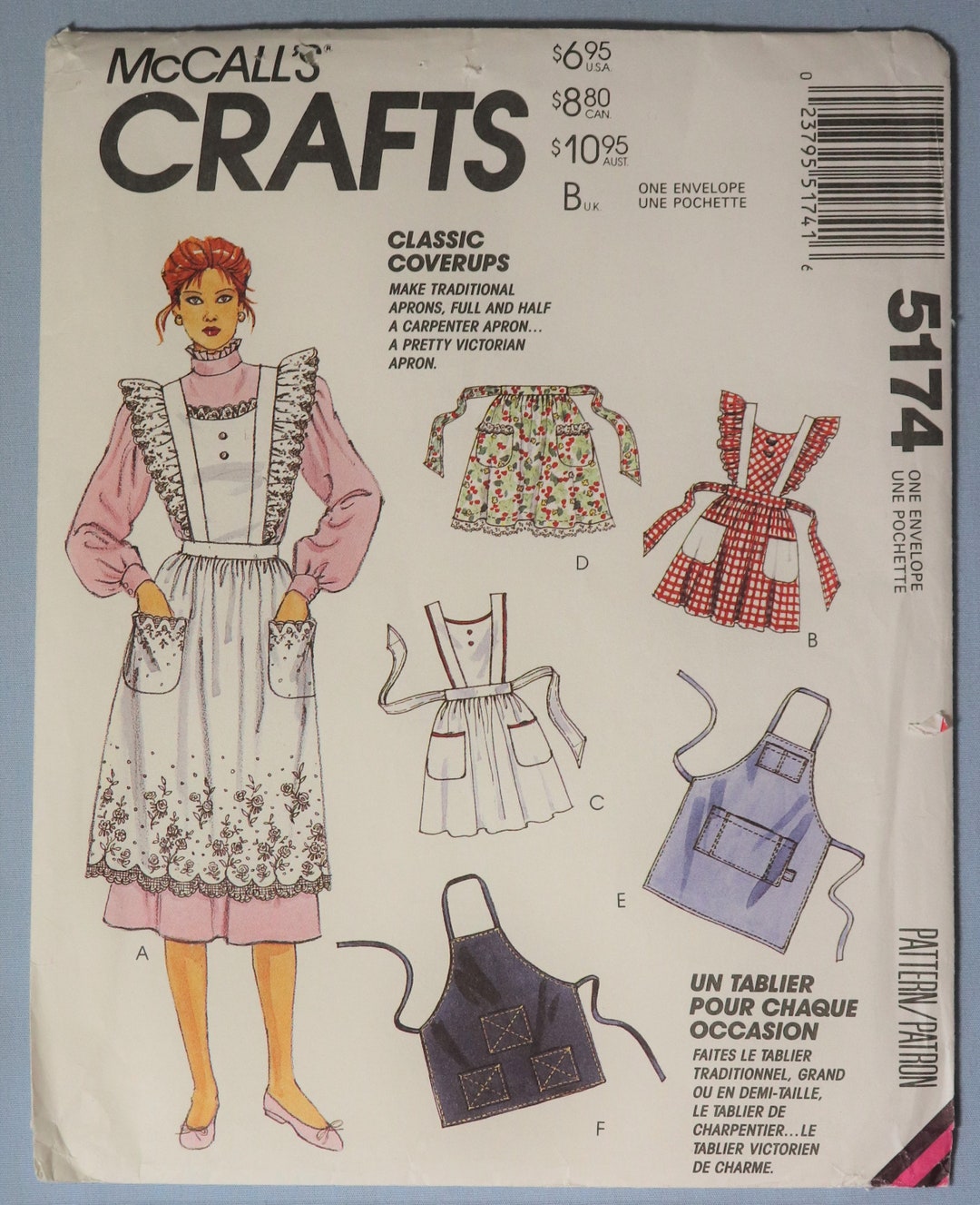 Mccall's 5174. Apron Pattern. Vintage classic Coverups Full Cover and ...